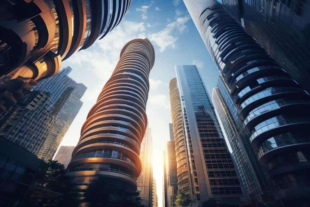 Office skyscarper twisting building city | Free Photo - rawpixel