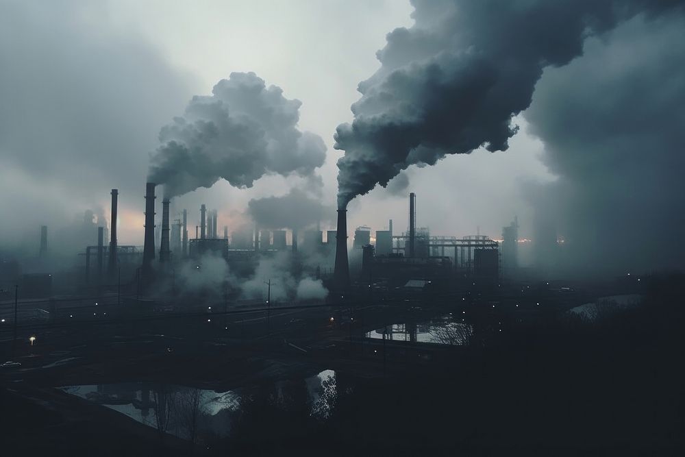 Factory pollution architecture outdoors. AI | Free Photo - rawpixel