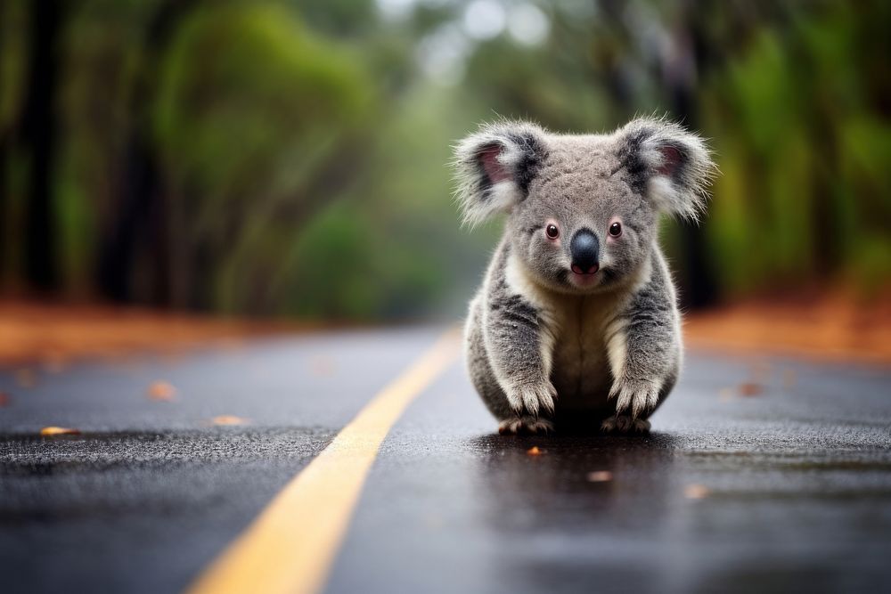 Koala crossing road wildlife mammal | Free Photo - rawpixel