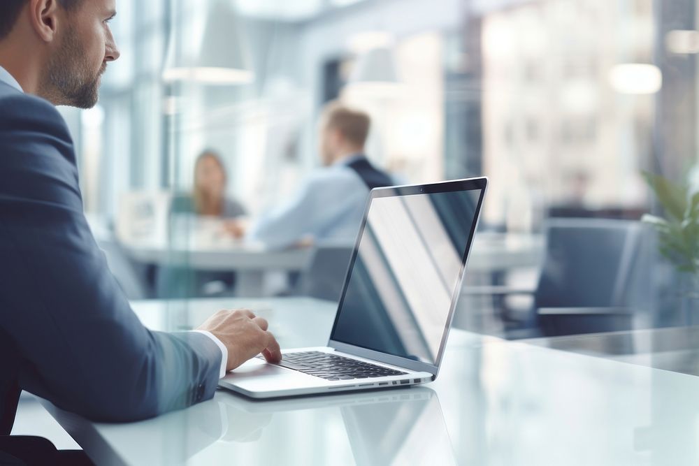 Laptop computer sitting office. | Premium Photo - rawpixel