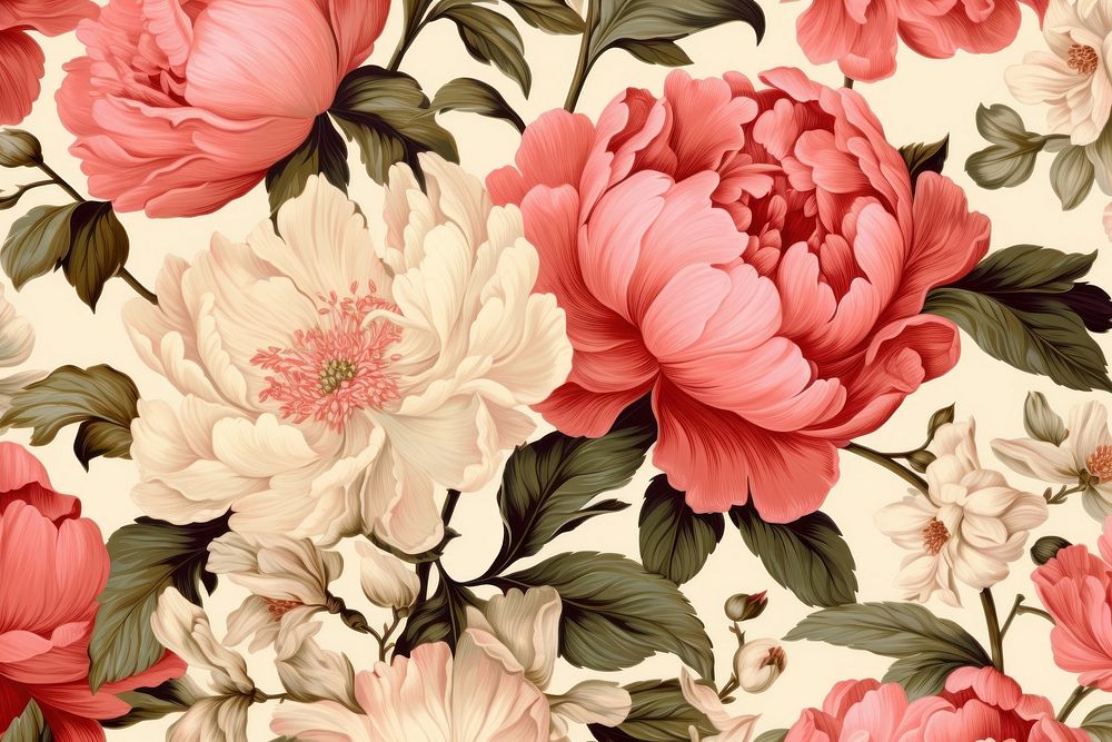 Peony flower plant pattern. | Premium Photo Illustration - rawpixel