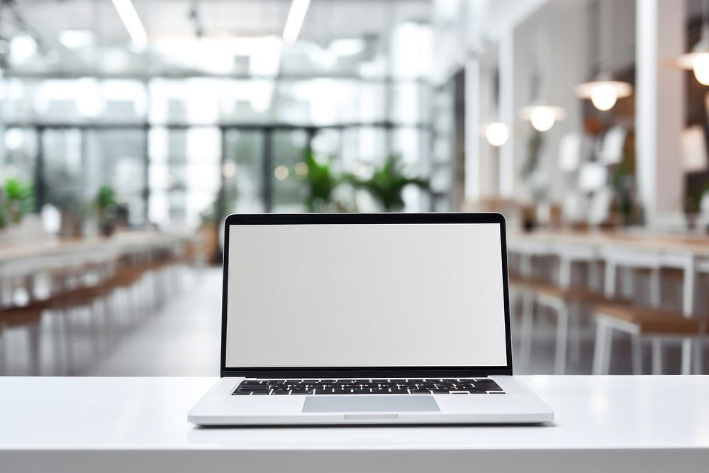 Laptop white table furniture computer | Free Photo - rawpixel