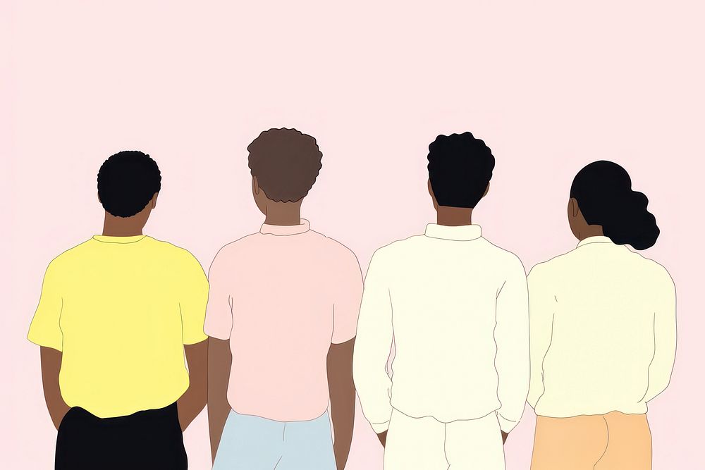 Black people cartoon adult back. | Free Photo Illustration - rawpixel
