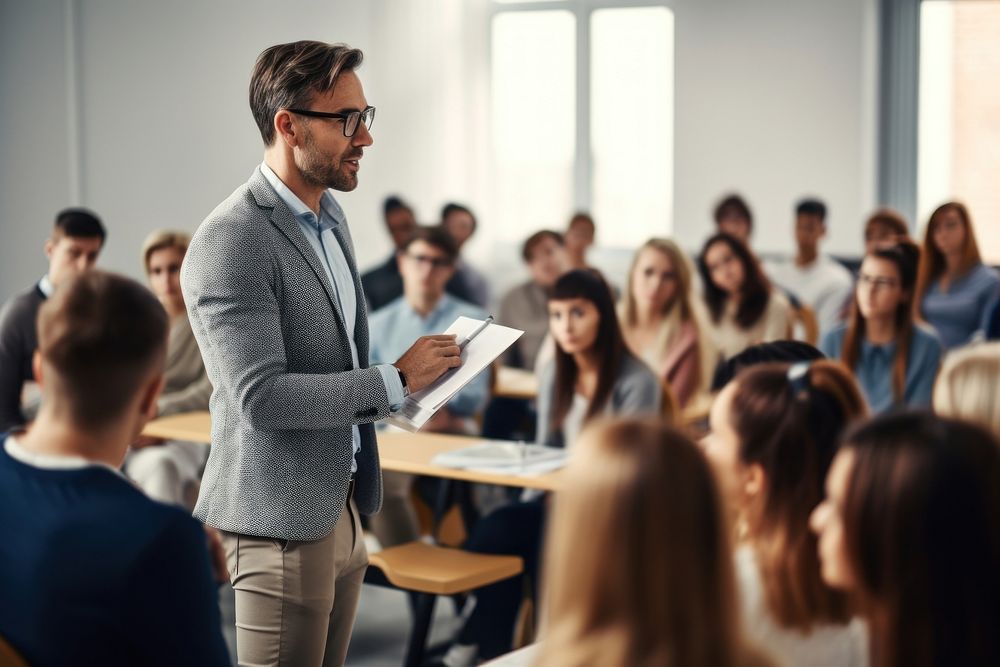 Professor giving lecture classroom education | Premium Photo - rawpixel
