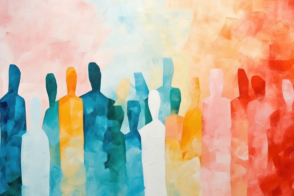 Volunteer people art abstract painting. | Premium Photo Illustration ...