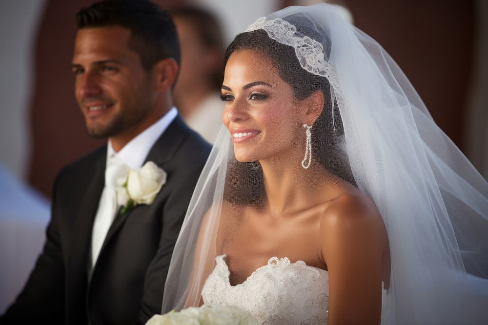 Hispanic wedding bride ceremony. AI | Premium Photo - rawpixel