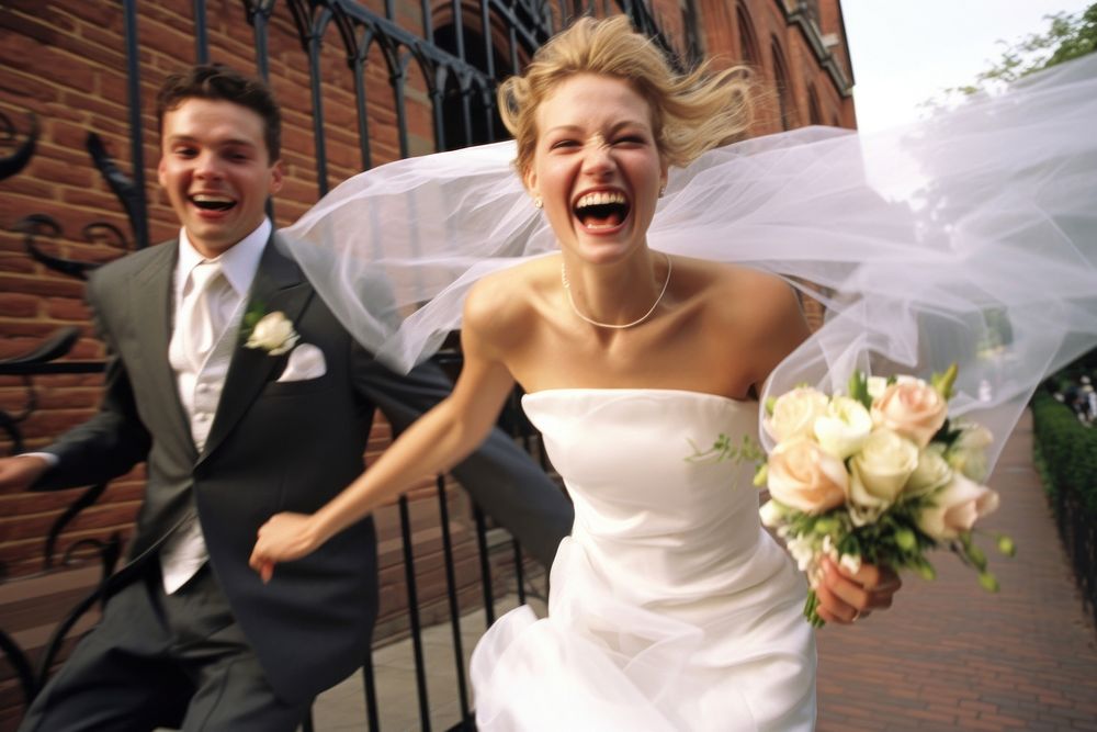 Wedding laughing portrait fashion. | Free Photo - rawpixel