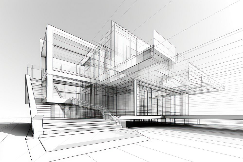 Architecture urban building drawing backgrounds | Premium Photo ...