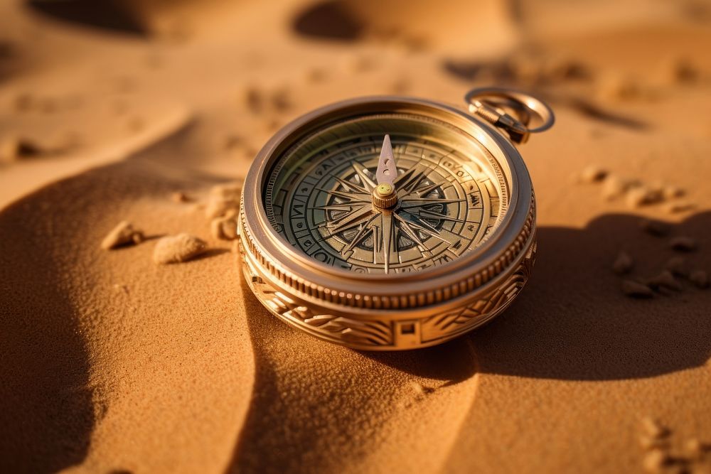Sands compass wristwatch outdoors. AI | Premium Photo - rawpixel