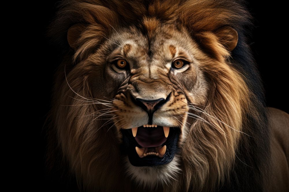 angry lion wildlife mammal animal. | Free Photo - rawpixel