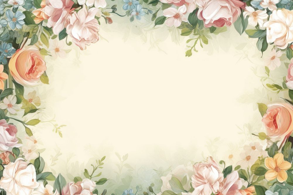 Flower frame backgrounds painting pattern | Premium Photo Illustration ...