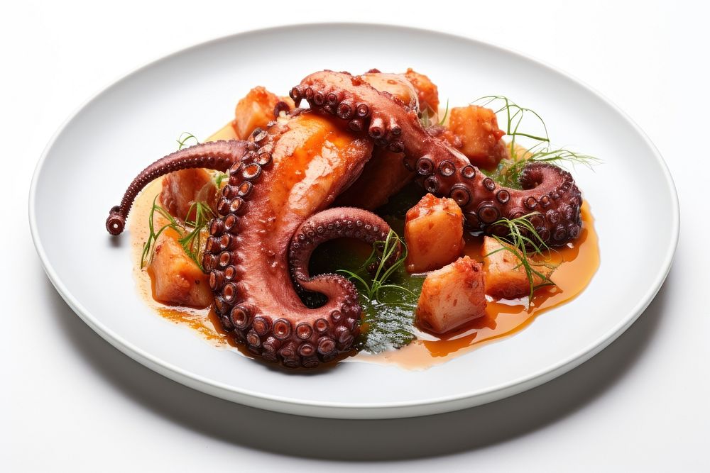 Octopus menu dish plate food | Premium Photo - rawpixel