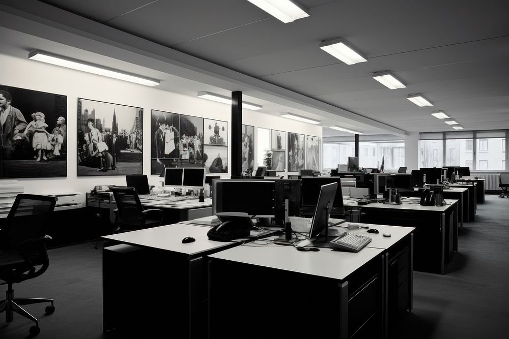Office furniture computer table. AI | Premium Photo - rawpixel