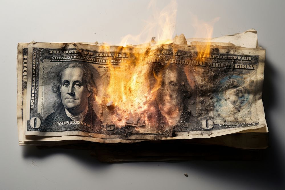 Banknotes burned banknote dollar money. | Free Photo - rawpixel