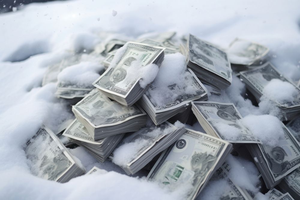 Banknotes dollar money snow. AI | Premium Photo - rawpixel