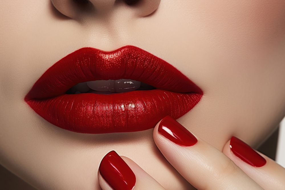 Red fingernails and red lips | Free Photo - rawpixel