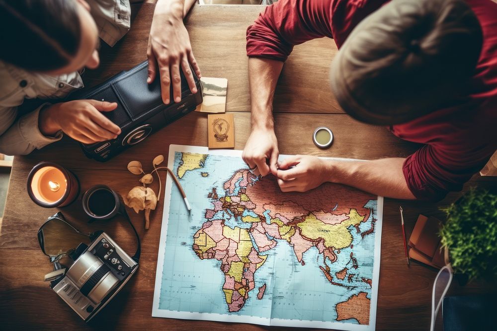 Planning vacation trip table map | Premium Photo - rawpixel