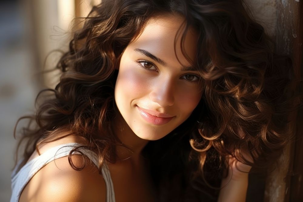 Portrait smiling smile contemplation. AI | Premium Photo - rawpixel