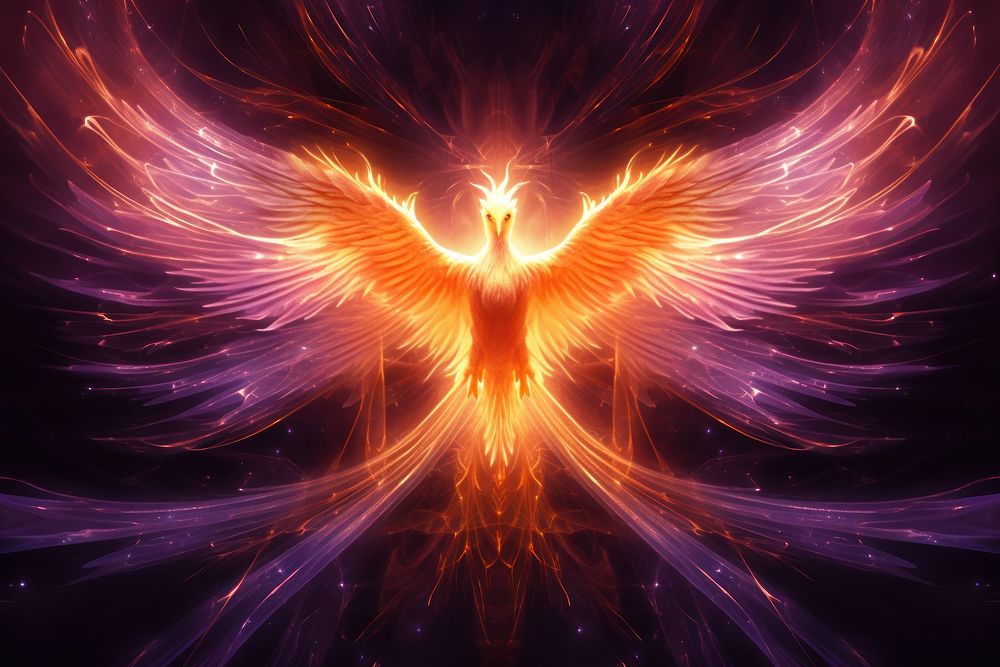 Phoenix angel spirituality illuminated. | Premium Photo Illustration ...