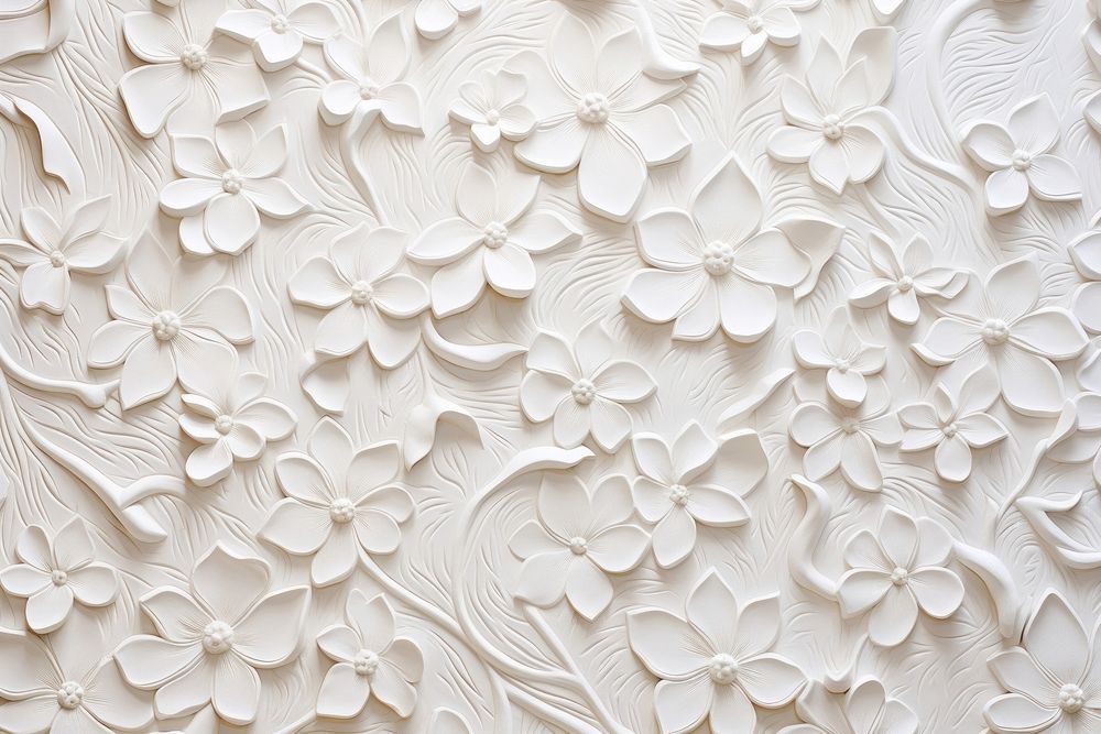 Floral white backgrounds pattern. | Premium Photo - rawpixel