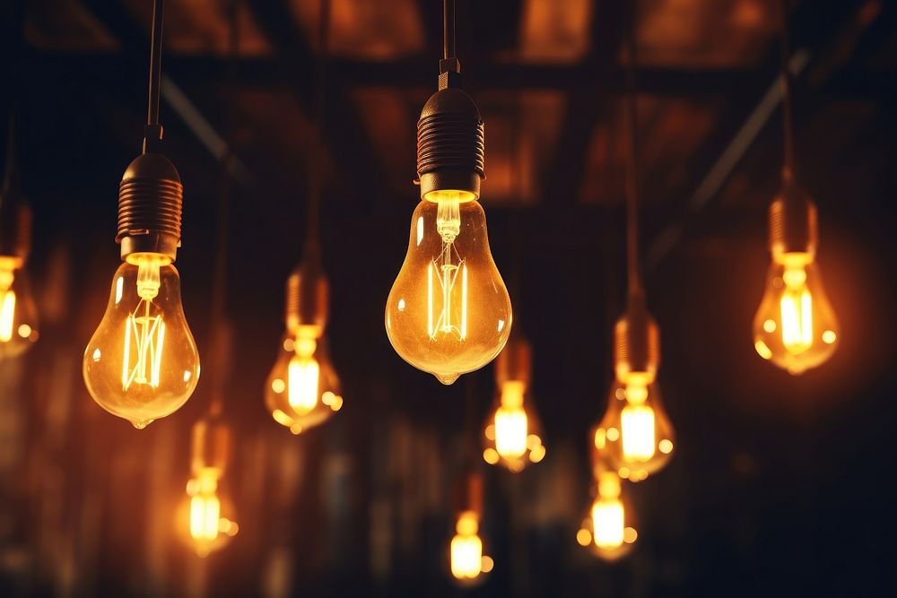 Retro-style light bulbs chandelier lightbulb | Free Photo - rawpixel
