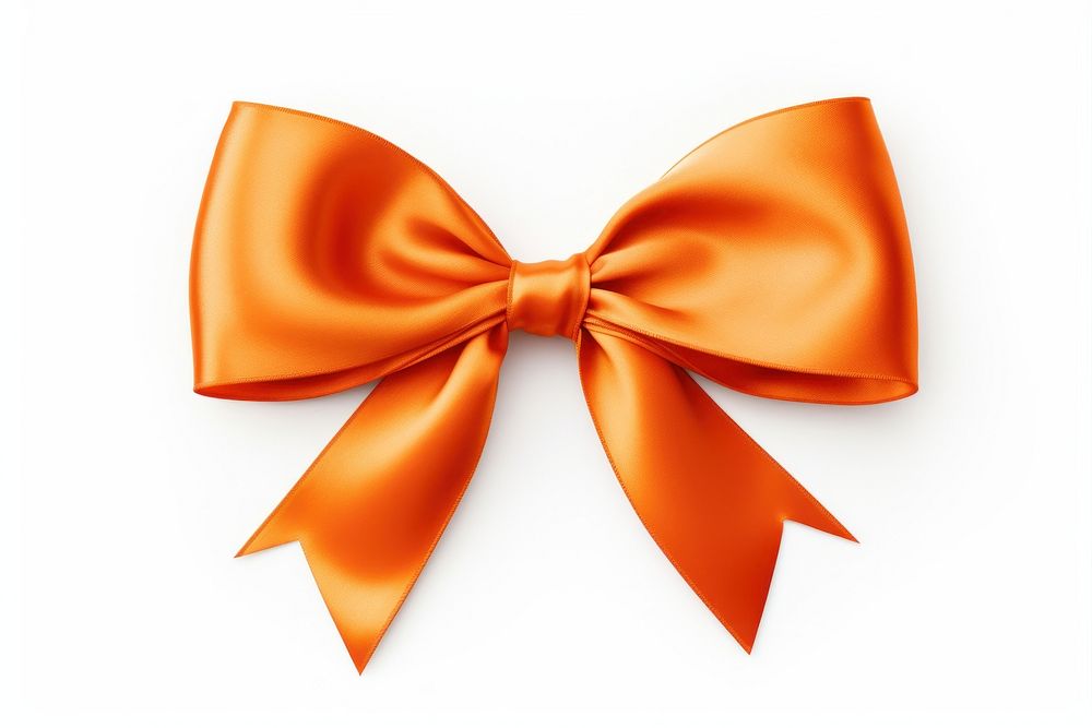 Orange ribbon bow white background | Free Photo - rawpixel