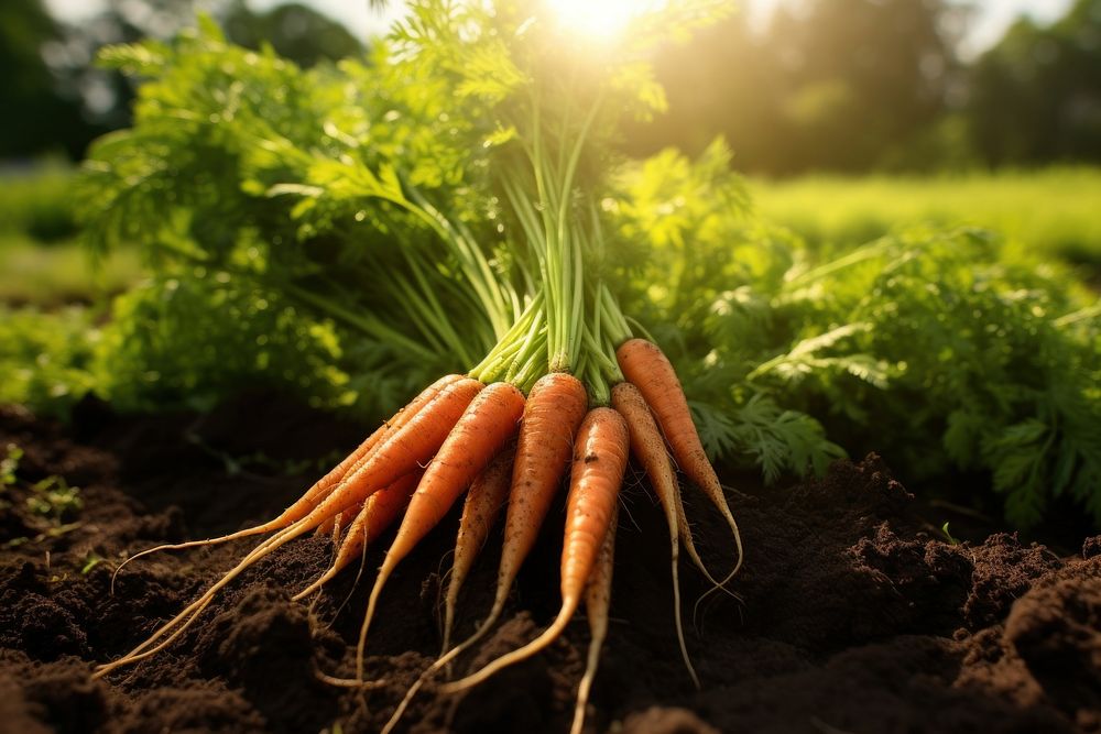 Carrots field landscape vegetable. AI | Free Photo - rawpixel