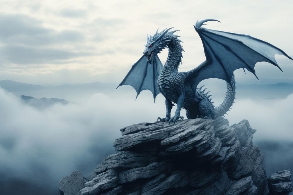 Dragon animal landscape mountain. | Premium Photo - rawpixel