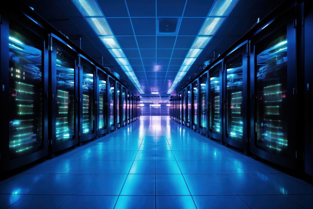 Servers futuristic computer blue. | Premium Photo - rawpixel