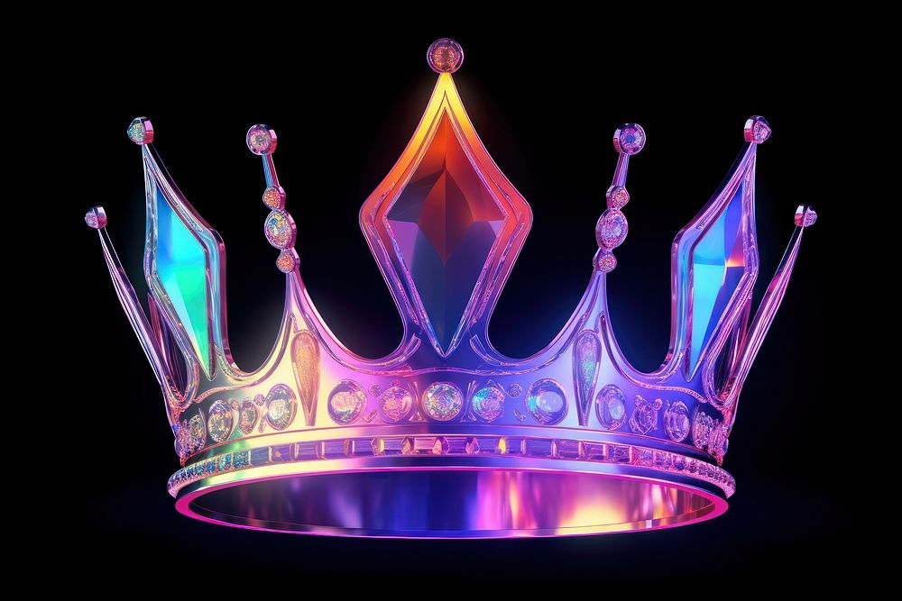 Holographic crown jewelry illuminated celebration. | Premium Photo ...