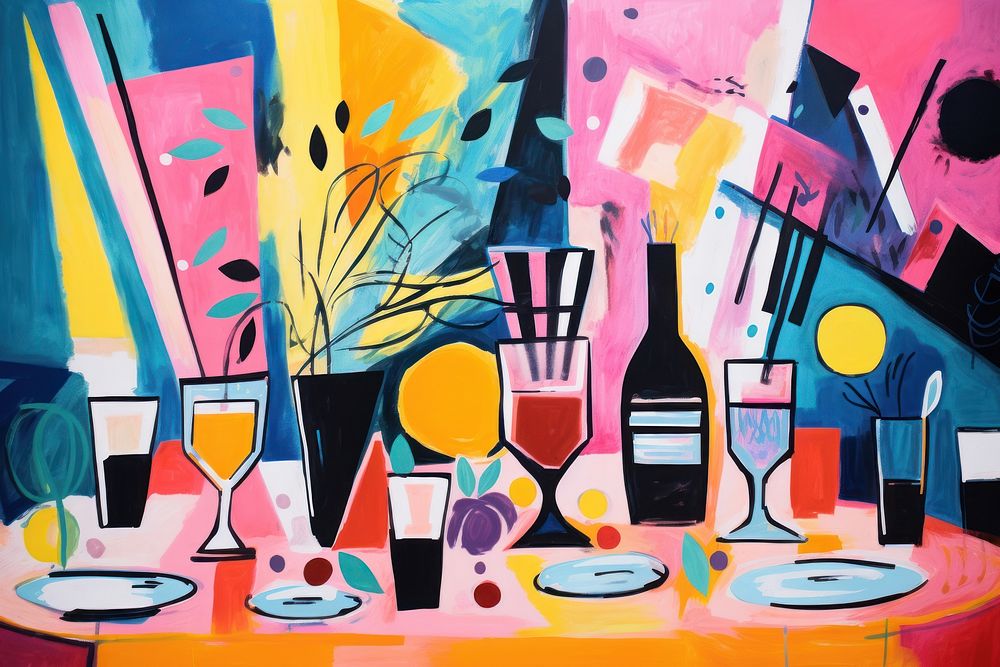 Party table set-up painting drawing | Premium Photo Illustration - rawpixel