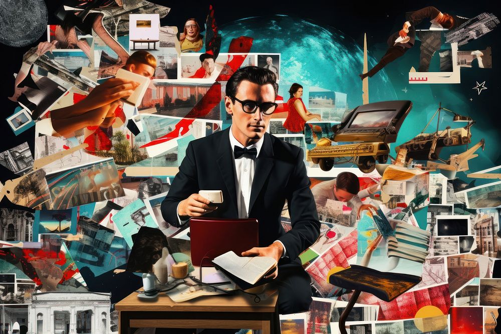 Marketing strategist collage art computer. | Free Photo Illustration ...