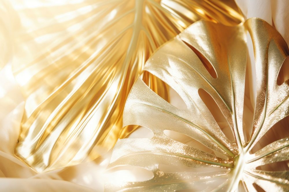 Monstera texture gold backgrounds celebration. | Premium Photo - rawpixel