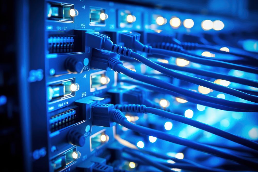 Blue cables plugged server computer | Free Photo - rawpixel