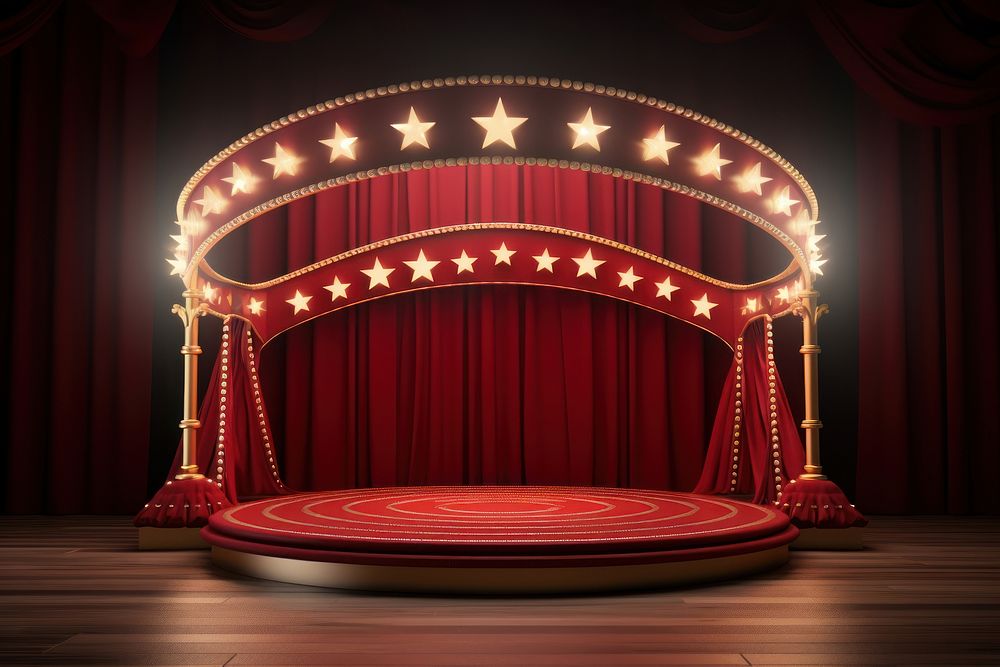 Circus stage curtain theater circle. | Premium Photo Illustration ...