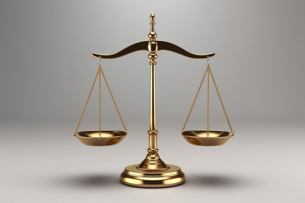 Scales justice lamp technology chandelier. | Premium Photo Illustration ...