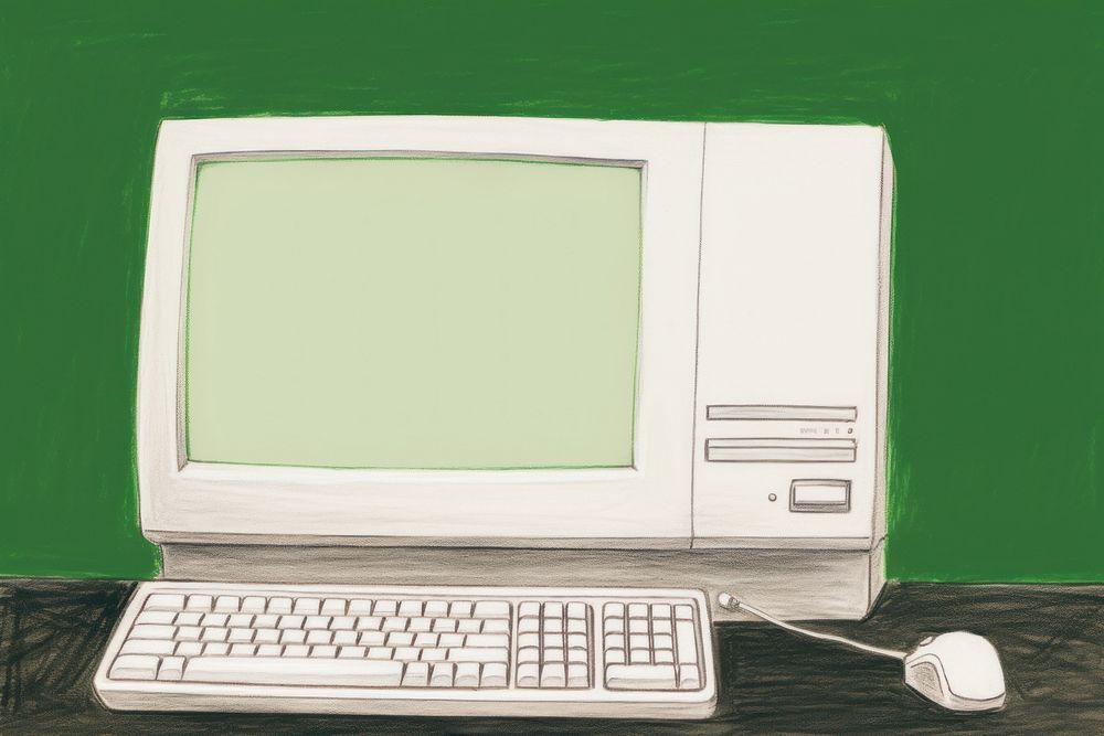 2000s pccomputer green electronics technology. | Free Photo ...