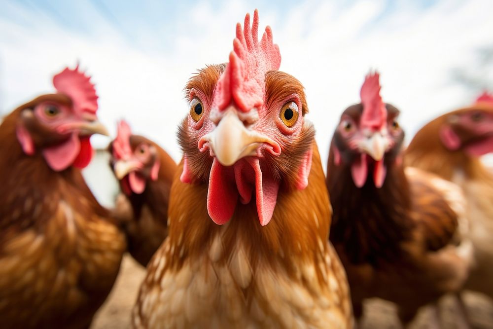 Group curious chickens look camera | Free Photo - rawpixel