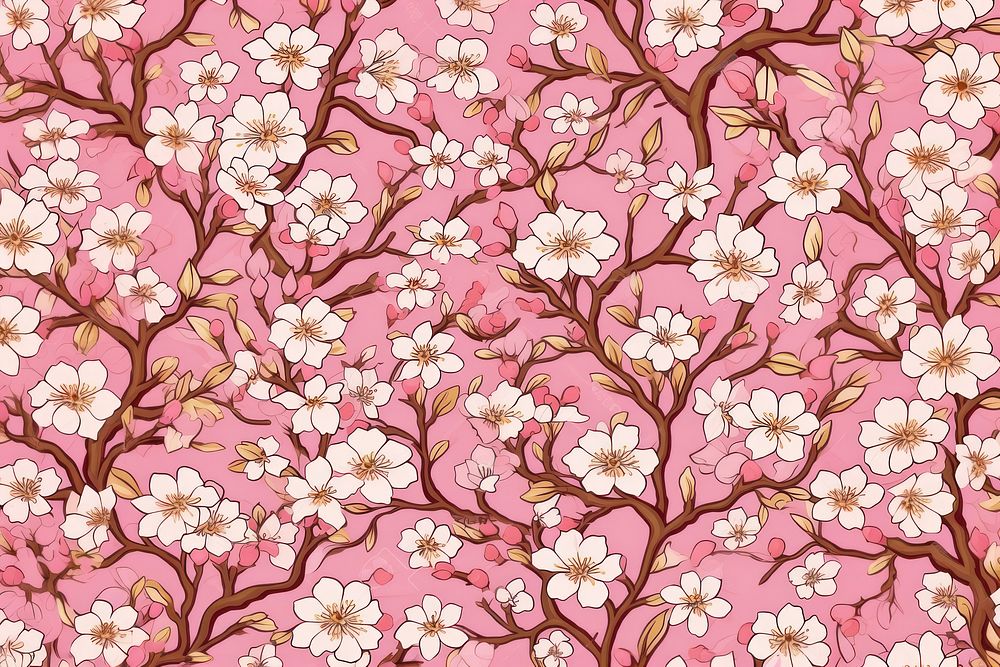 Cherry blossoms wallpaper pattern flower. | Premium Photo Illustration ...