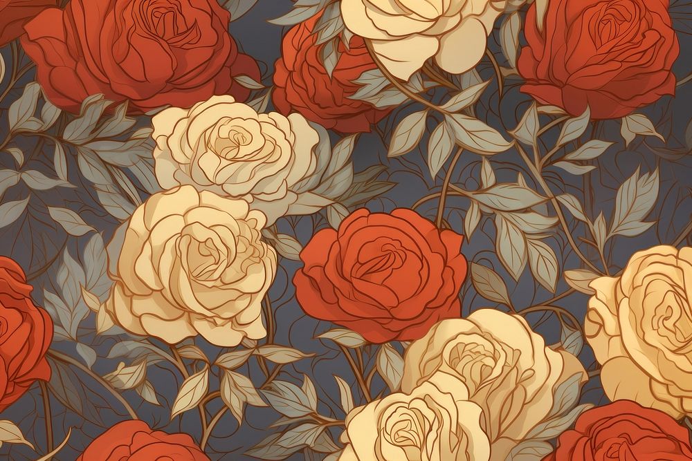 Roses art wallpaper pattern. AI | Premium Photo Illustration - rawpixel