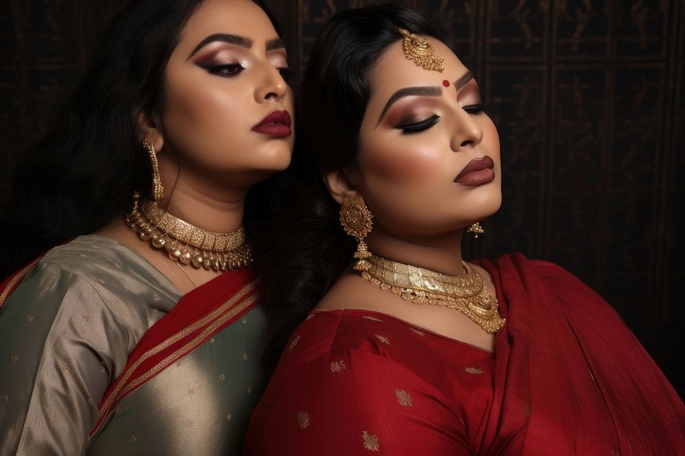 Indian women necklace jewelry togetherness. | Premium Photo - rawpixel