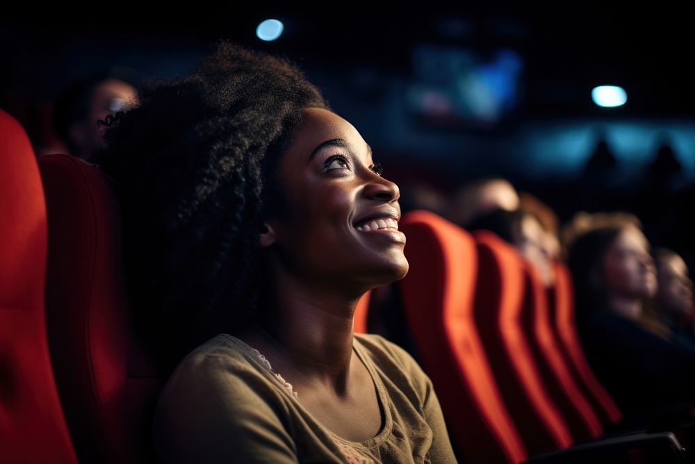 Watching movie portrait smiling adult. | Premium Photo - rawpixel