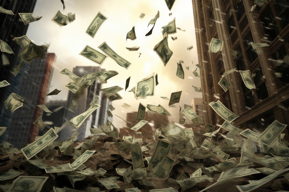 Banknotes architecture destruction backgrounds. AI | Premium Photo ...