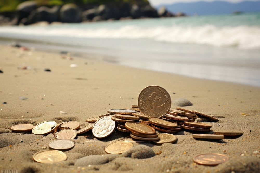 Coins beach outdoors nature. | Premium Photo - rawpixel