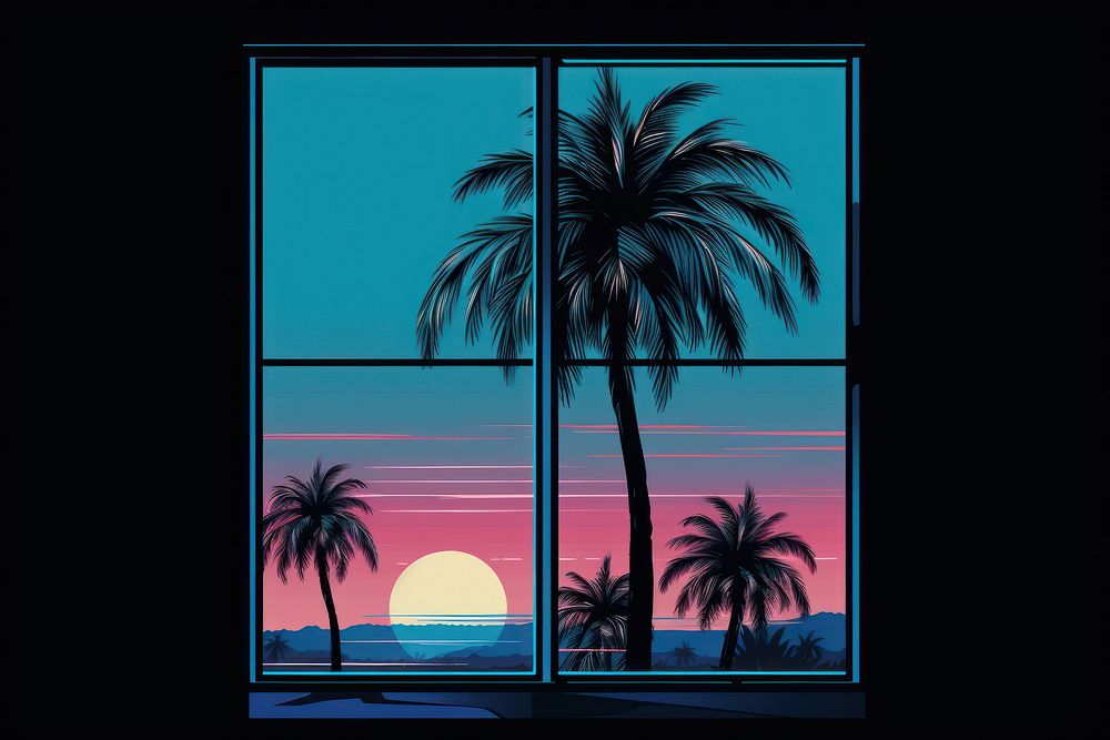 Palm tree window nature plant. | Premium Photo Illustration - rawpixel