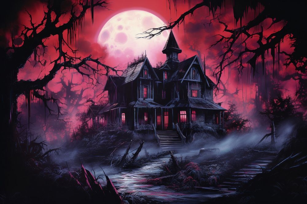 Haunted house architecture building outdoors. | Premium Photo ...