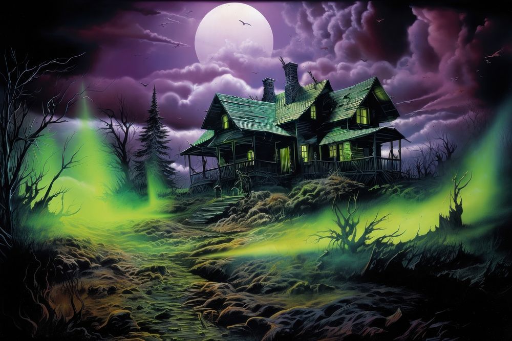 Haunted house architecture landscape building. | Free Photo ...