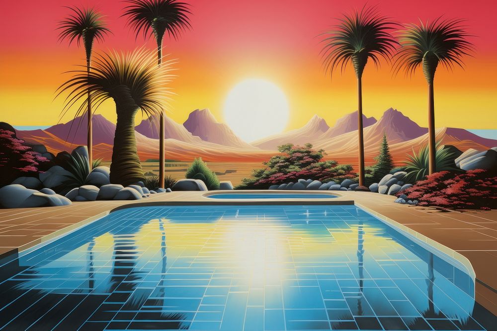 Pool reflection outdoors nature. AI | Premium Photo Illustration - rawpixel