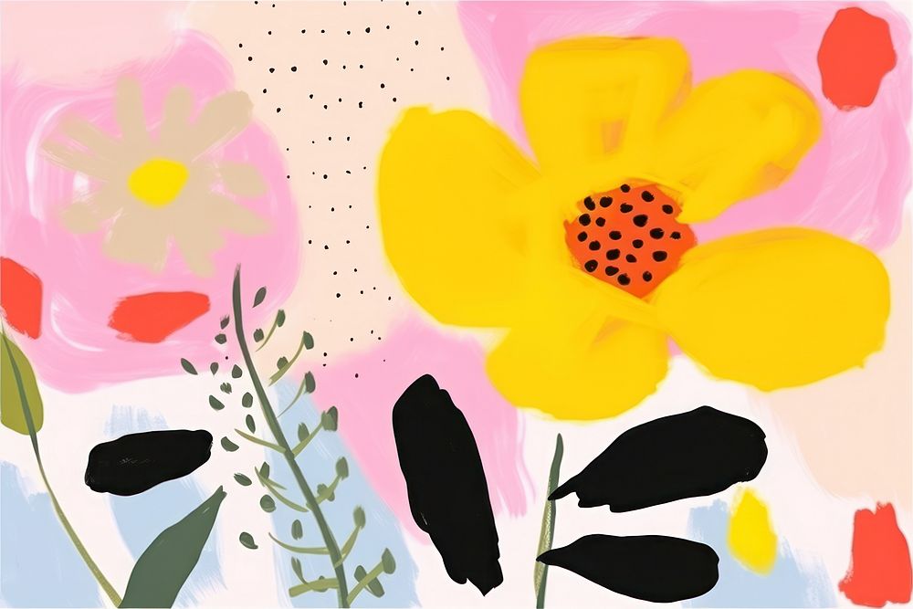 Flower art abstract painting. | Free Photo Illustration - rawpixel