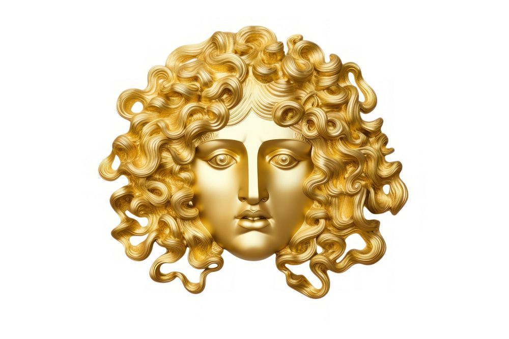 Medusa gold portrait white background. | Premium Photo Illustration ...